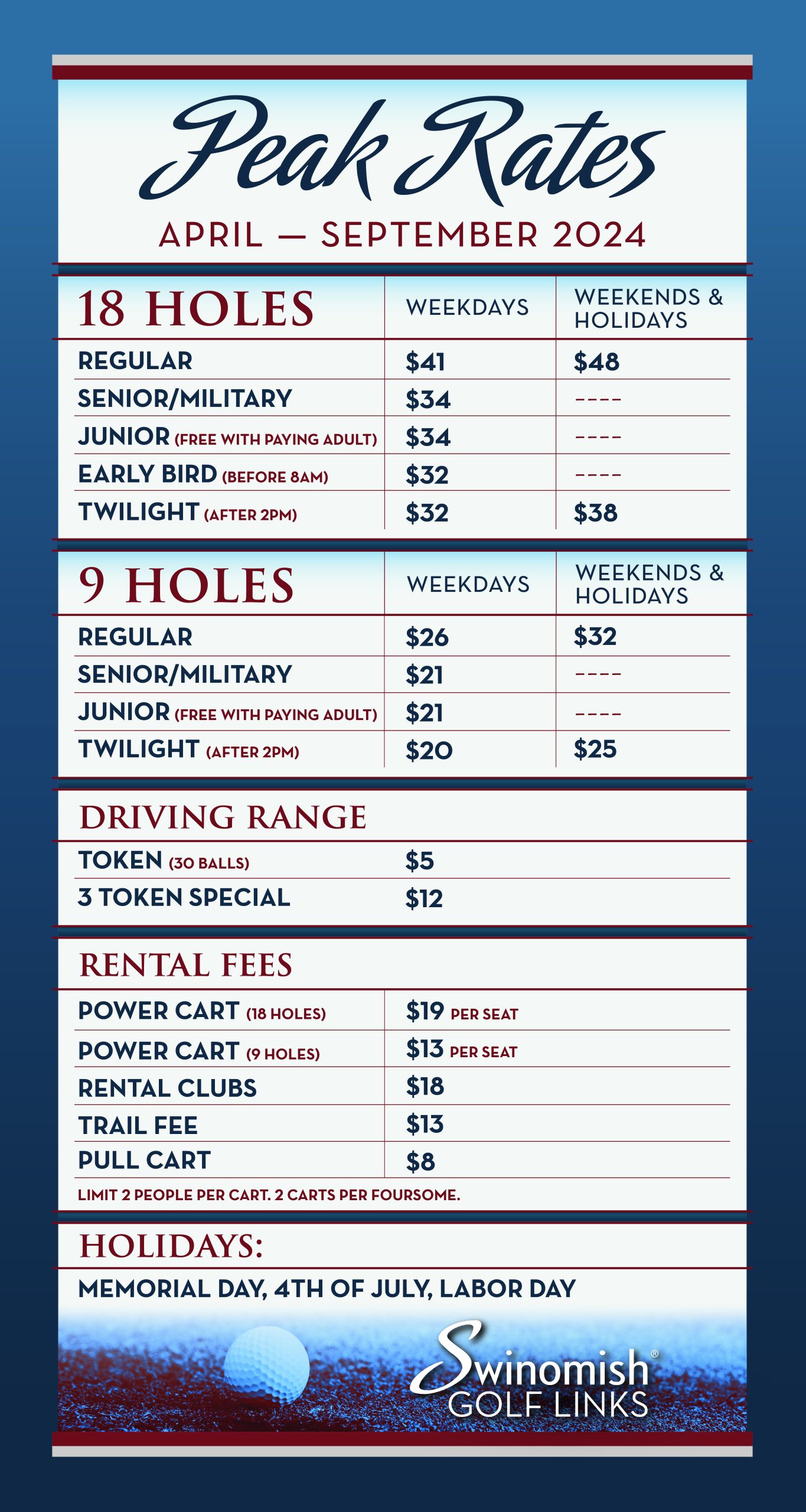 Golf Rates - Swinomish Casino and Lodge