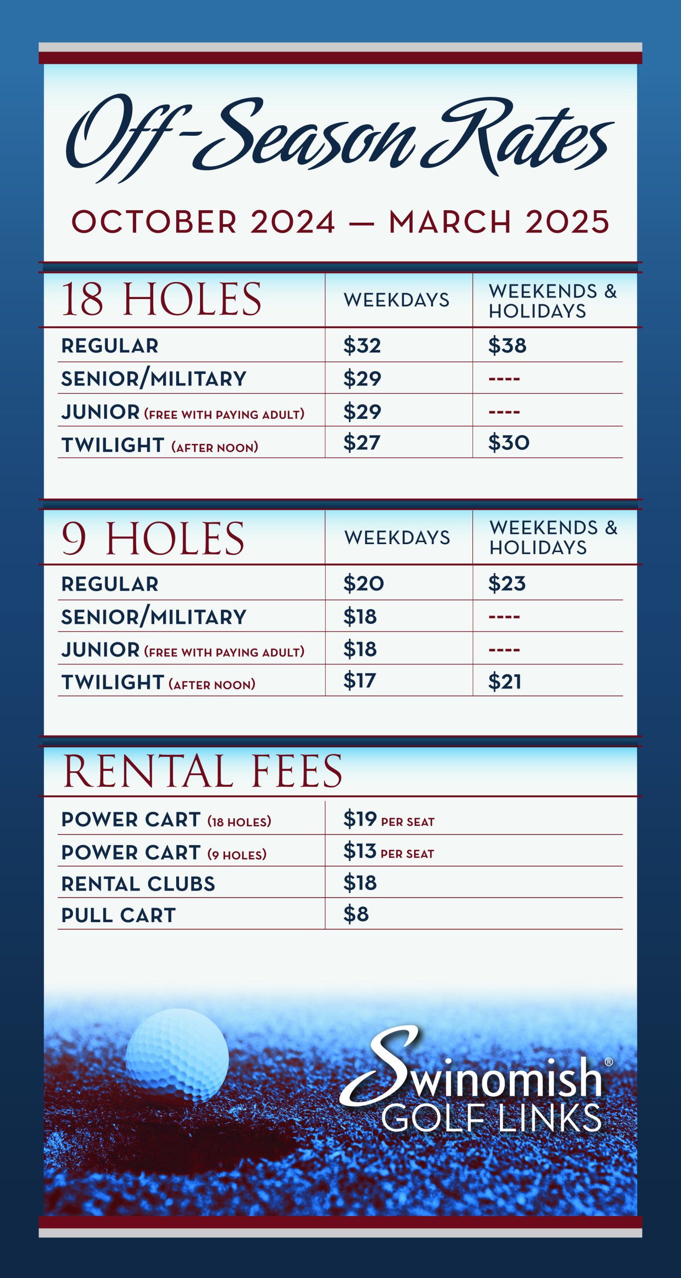 Golf Rates - Swinomish Casino and Lodge